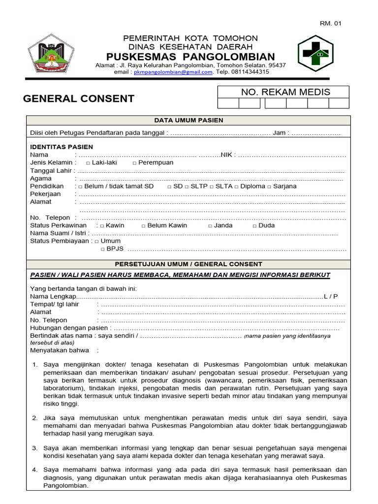 Data Umum Dan General Consent | PDF