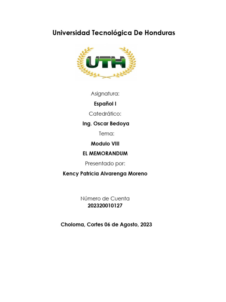 Memorandum Español | PDF | Memorándum | Gestión de recursos humanos