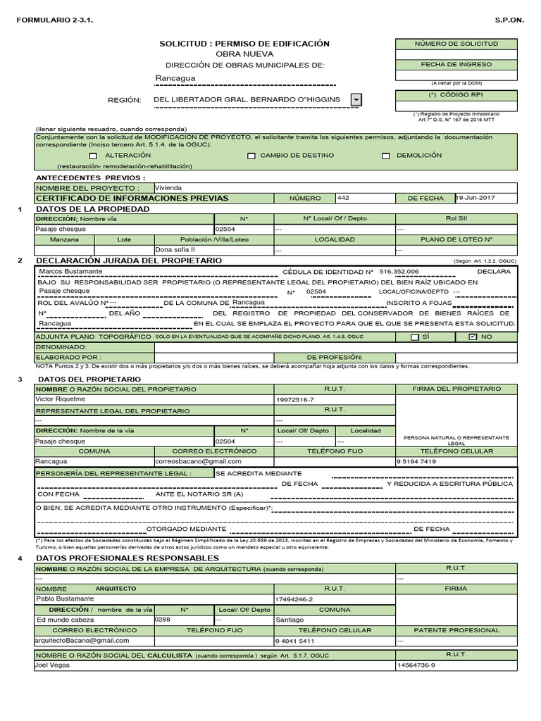 Solicitud de Permiso de Edificación | PDF