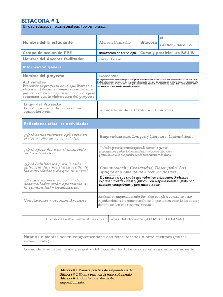 Bitacora # 1 | PDF