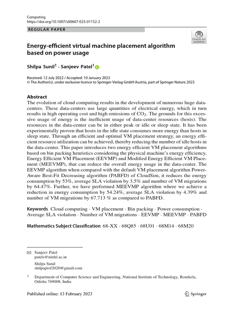 SLA Formule Enegy Efficient | PDF | Virtual Machine | Cloud Computing