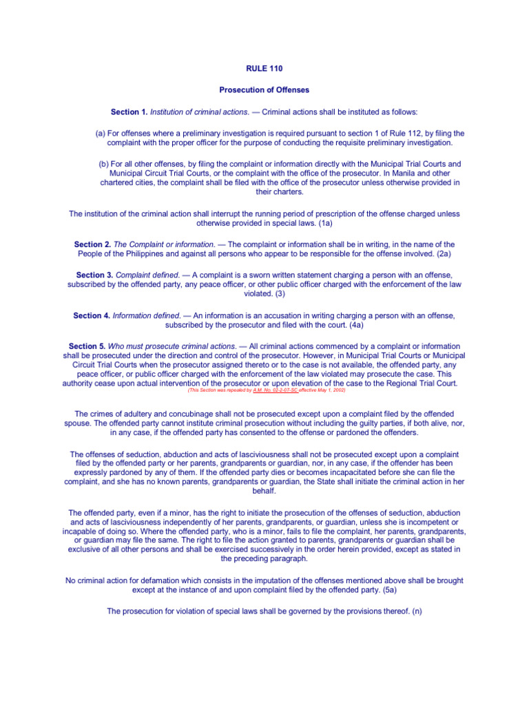 Rule 110 | PDF | Prosecutor | Complaint