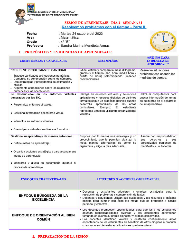 Sesión Mate Sem 31 Día 2 | PDF | Aprendizaje | Enseñando