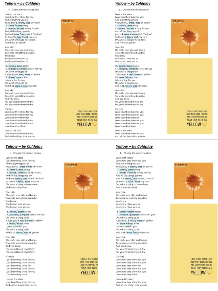 Yellow Coldplay | PDF