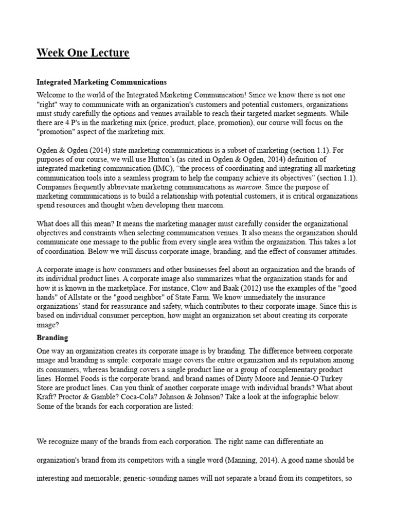 OMM 615 wk1 Discussion Lecture | PDF | Brand | Attitude (Psychology)