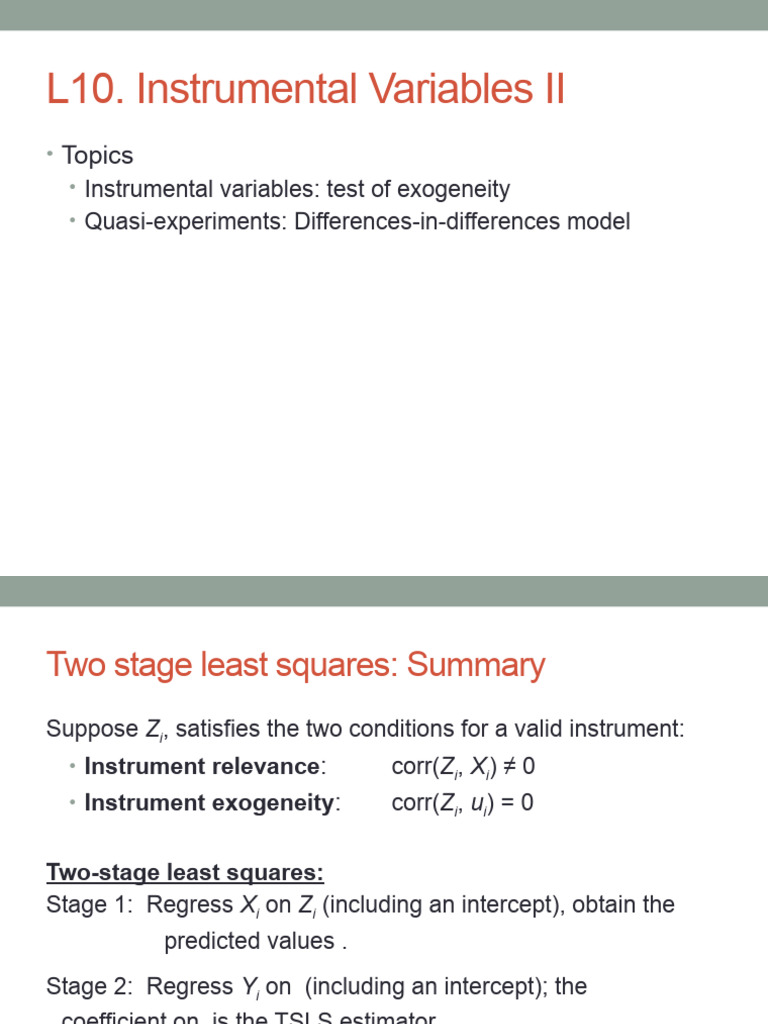 QM 10 Instrumental Variables II | PDF | Errors And Residuals | Coefficient Of Determination
