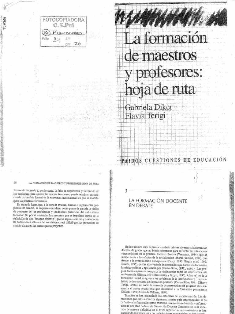 Diker-Terigi-La Formacion de Maestros y Profesores Hoja de Ruta Cap3 | PDF