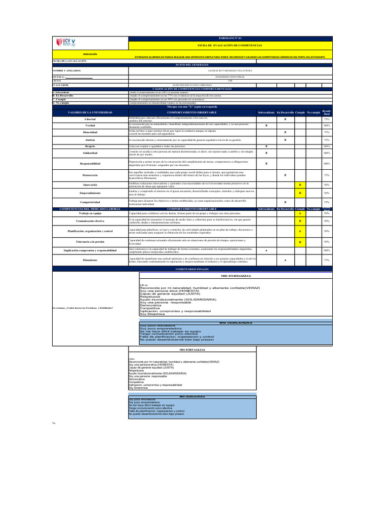 Ficha Evaluación Por Competencias-Tutoria Viii Subir | PDF