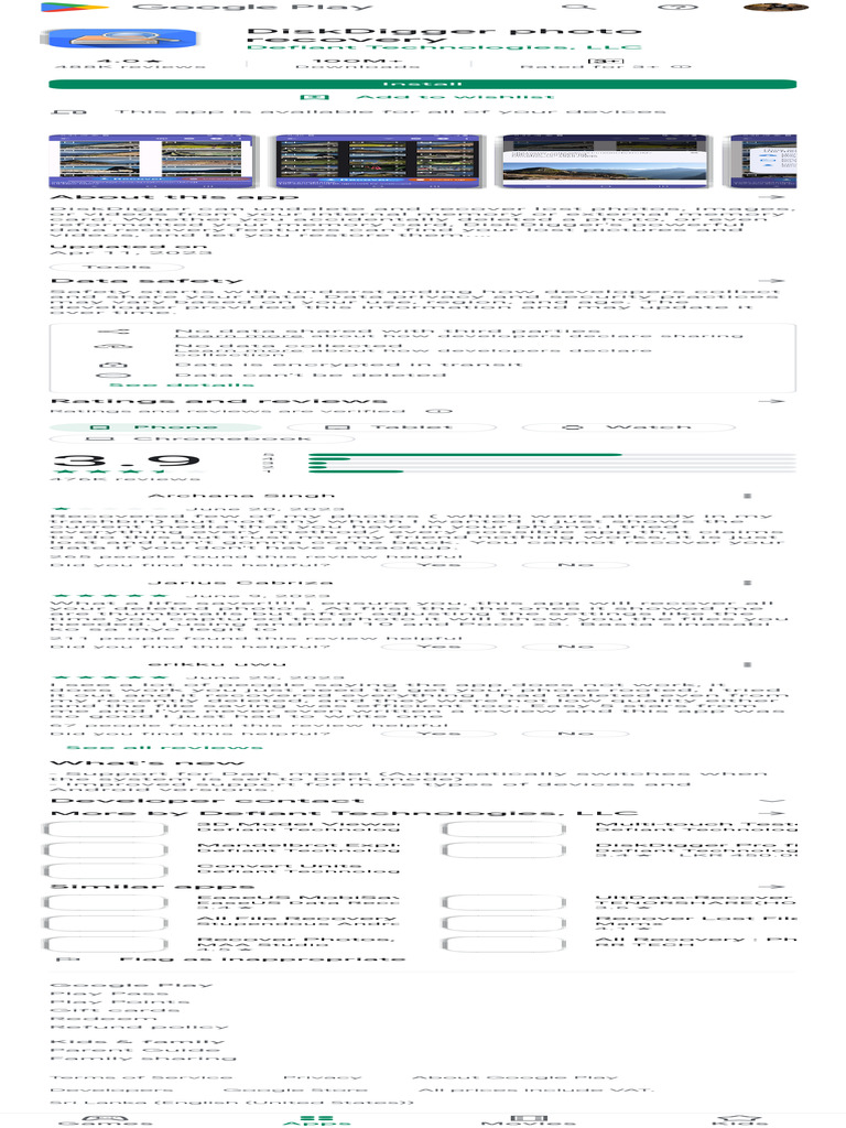 DiskDigger Photo Recovery - Apps On Google Play | PDF | Computer File ...
