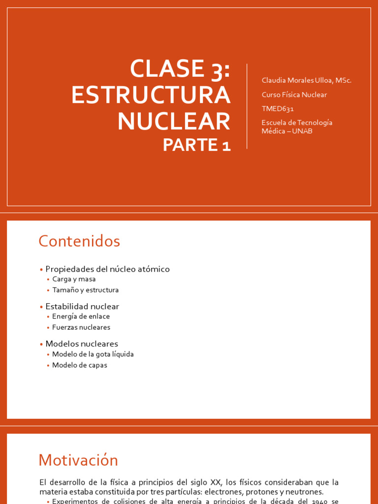 Estructura Nuclear: Fundamentos y Modelos | PDF