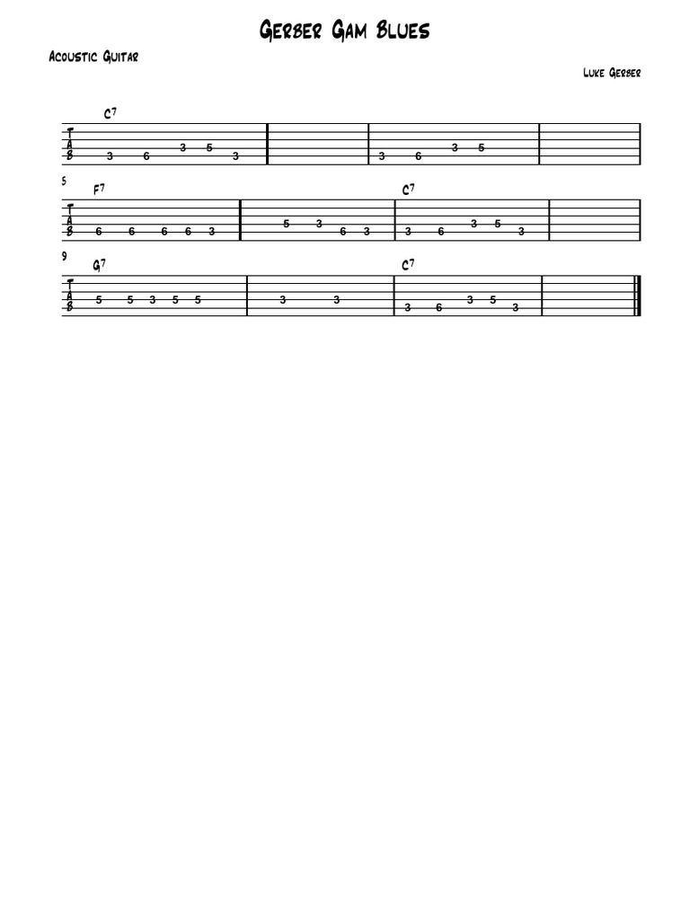 Gerber Gam Blues - Lead Sheet (TAB) | PDF