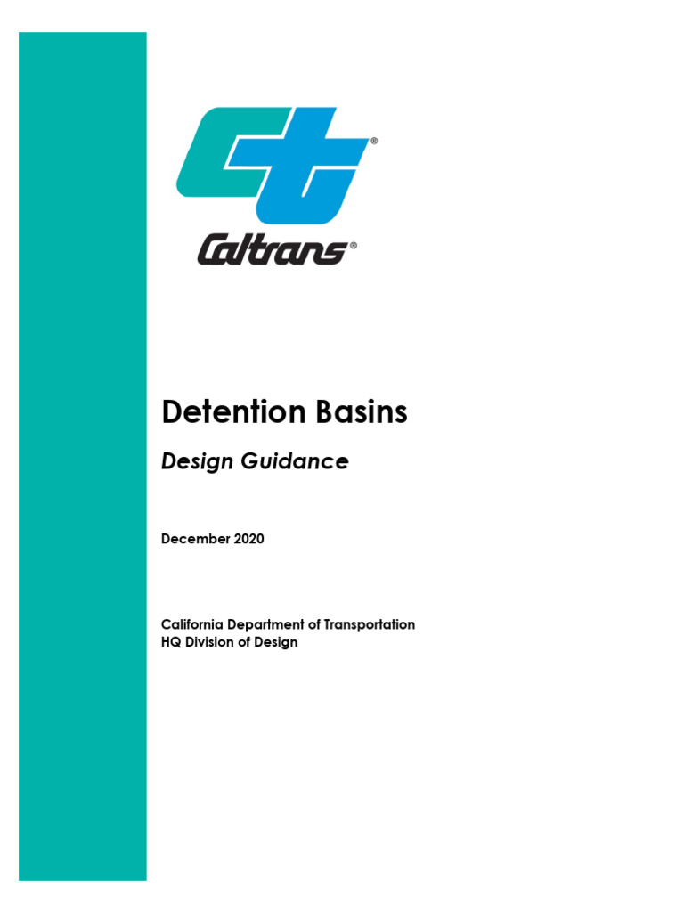 Detention Basins Design Guidance Guide | PDF | Storm Drain | Surface Runoff