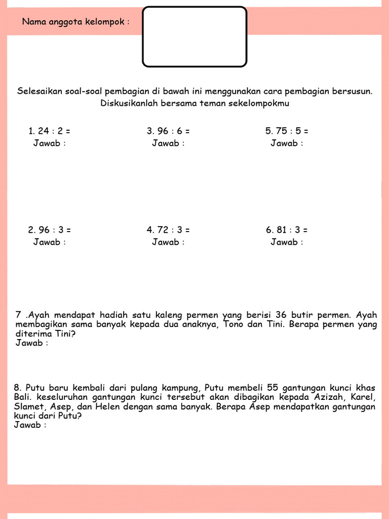 LKPD PEMBAGIAN KELAS 4 | PDF