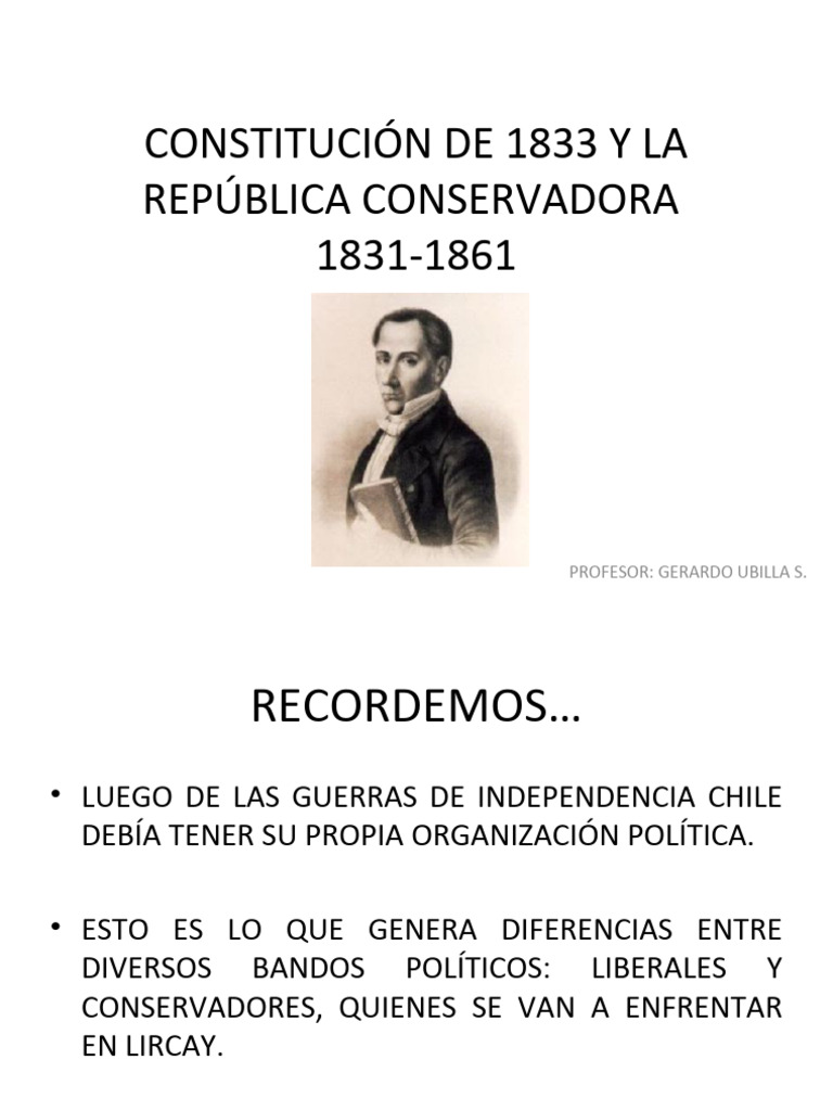 Constitucic3b3n de 1833 y La Repc3bablica Conservadora | PDF