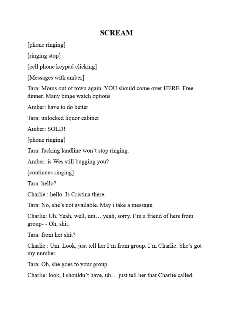 SCREAM Guion | PDF