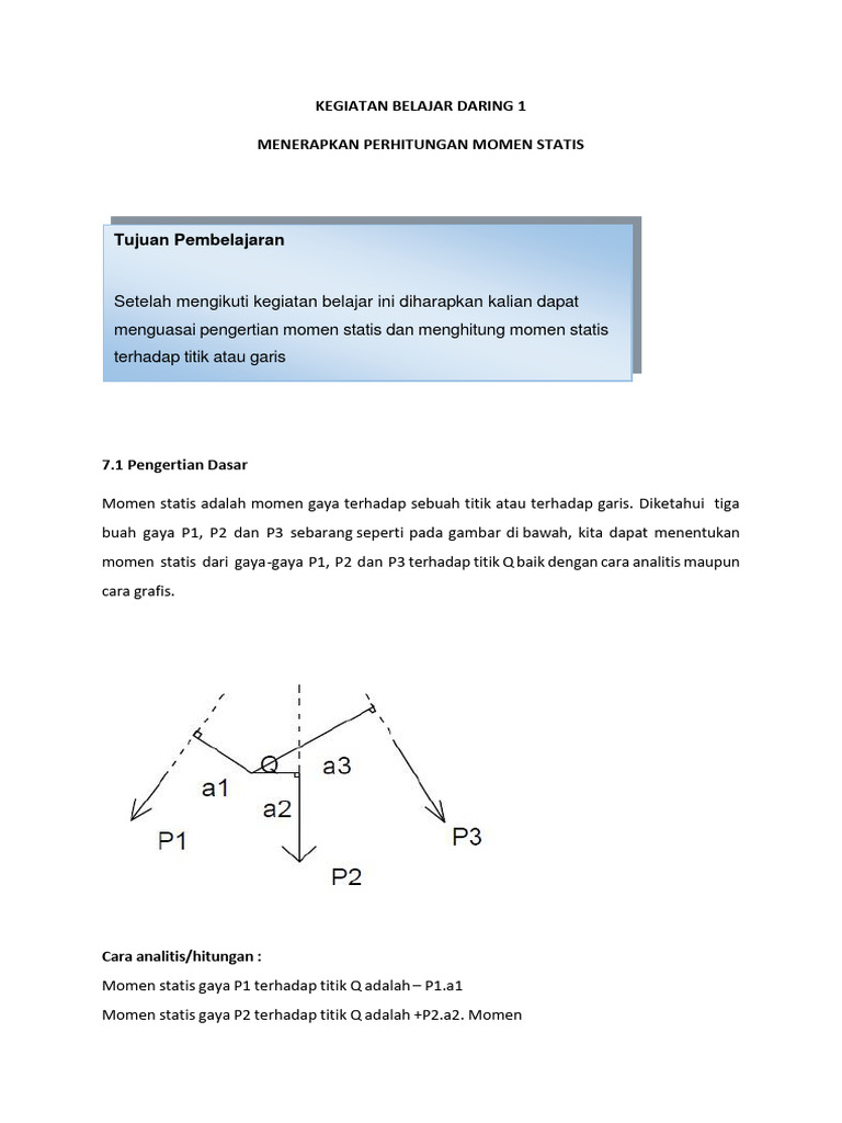 MATERI DARING 1: Mekanika Teknik | PDF | Metode & Bahan Ajar | Sains & Matematika