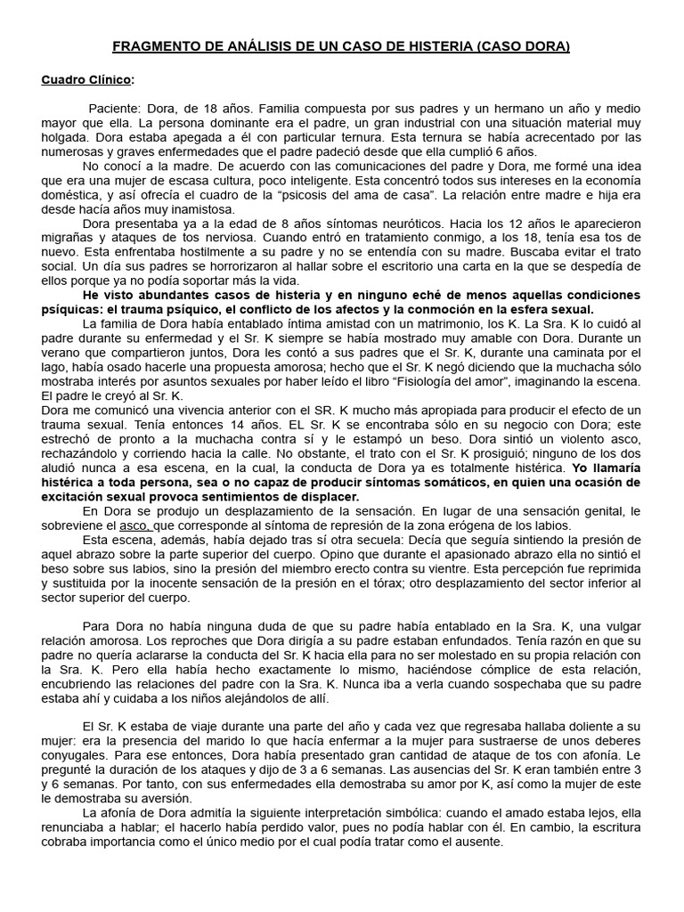 Resumen 3 Casos FREUD | PDF | Neurosis | Amor