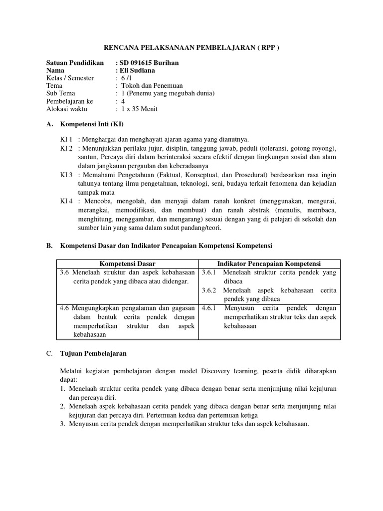 RPP PPG Eli Sudiana | PDF