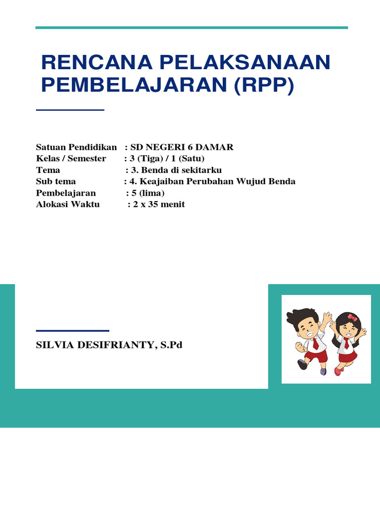 RPP Kelas 3: Perubahan Wujud Benda | PDF