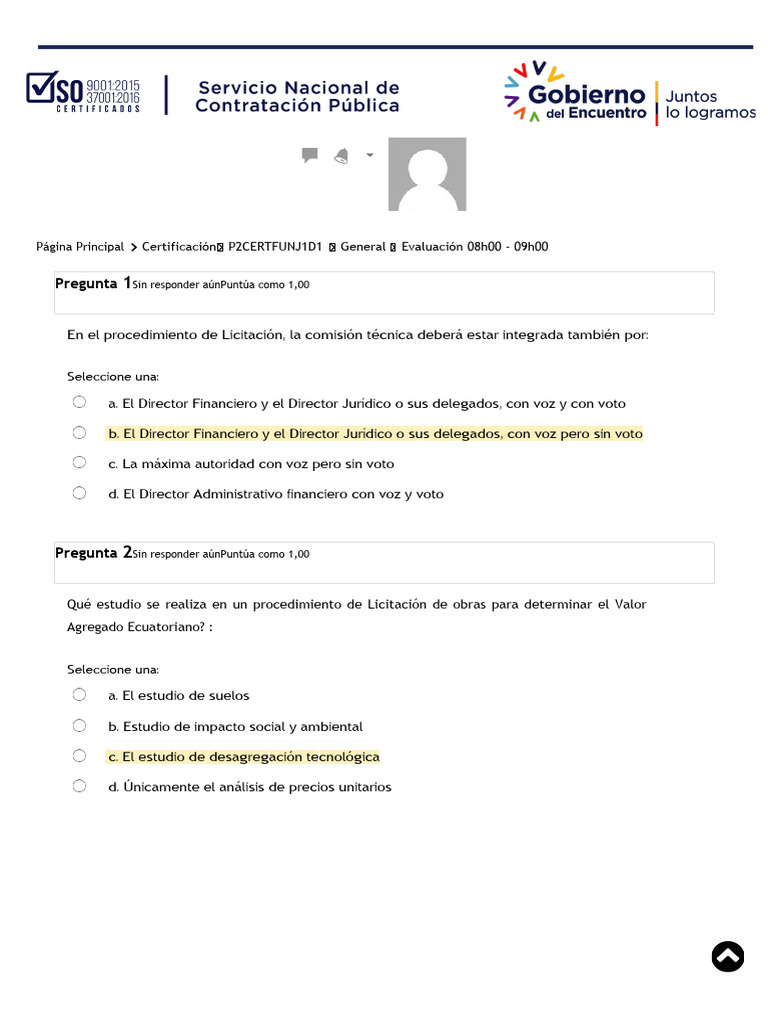 Pruebas Sercop Respuestas Ok-1-2 | PDF