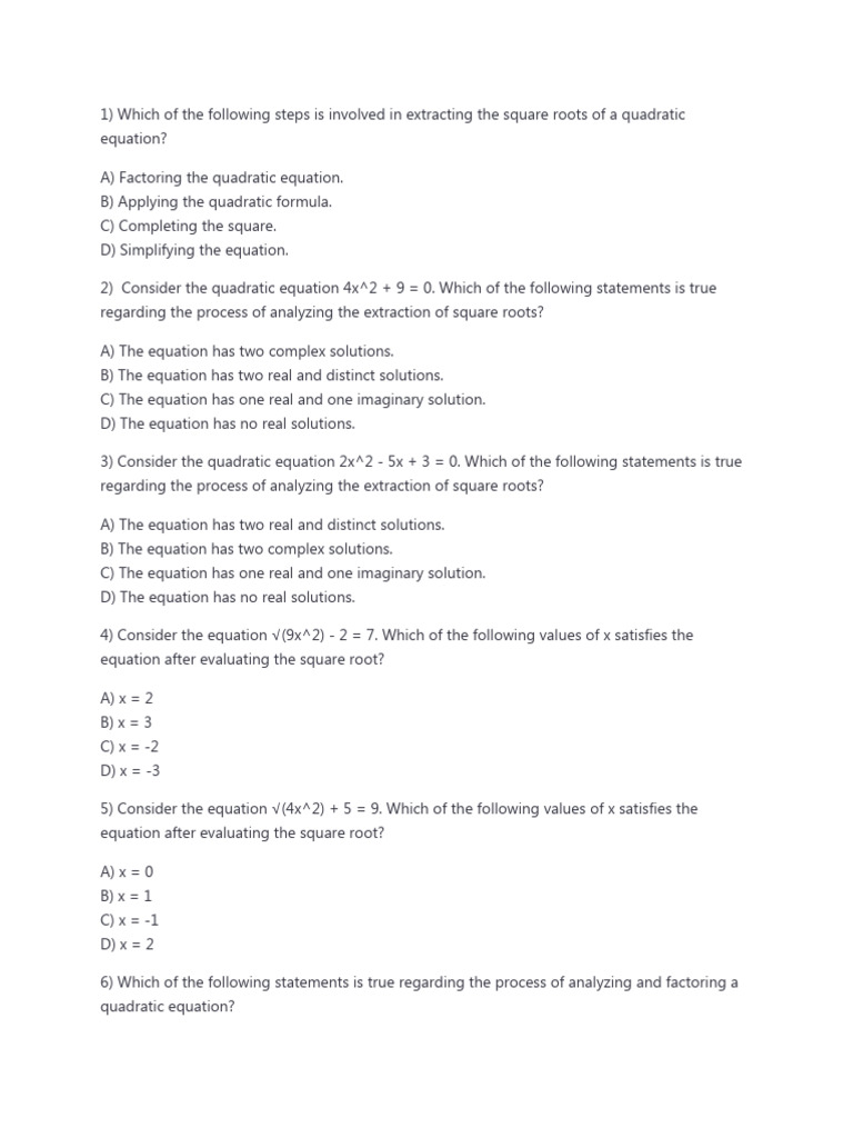 Pre Test | PDF | Quadratic Equation | Equations