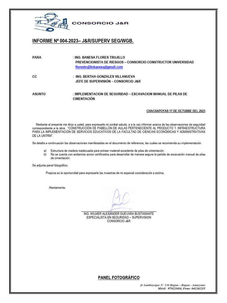 INFORME DE SEGURIDAD N004 - SUPERVISION | PDF