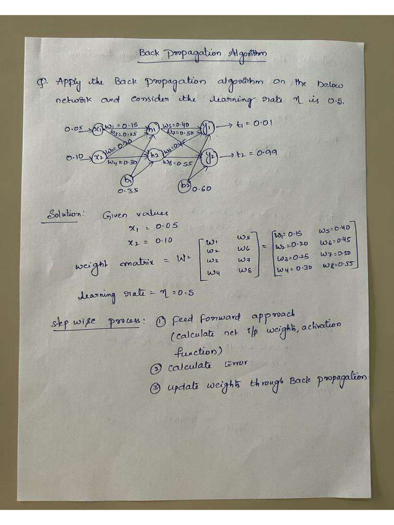 back propagation algorithm | PDF