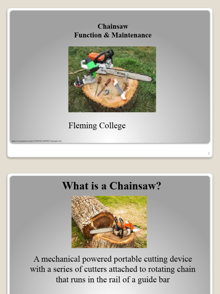 Chainsaw Function and Maintenance '20 | PDF