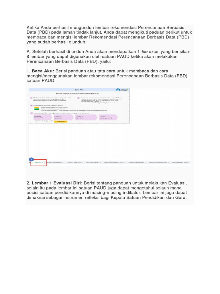 Panduan PBD PAUD: Isi dan Evaluasi | PDF