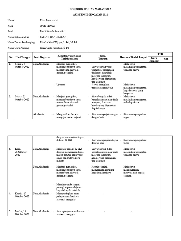 Logbook 14 | PDF