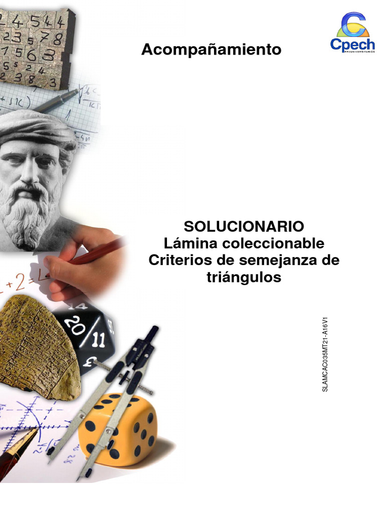 Solucionario Lámina Coleccionable Criterios de Semejanza de Triángulos ...