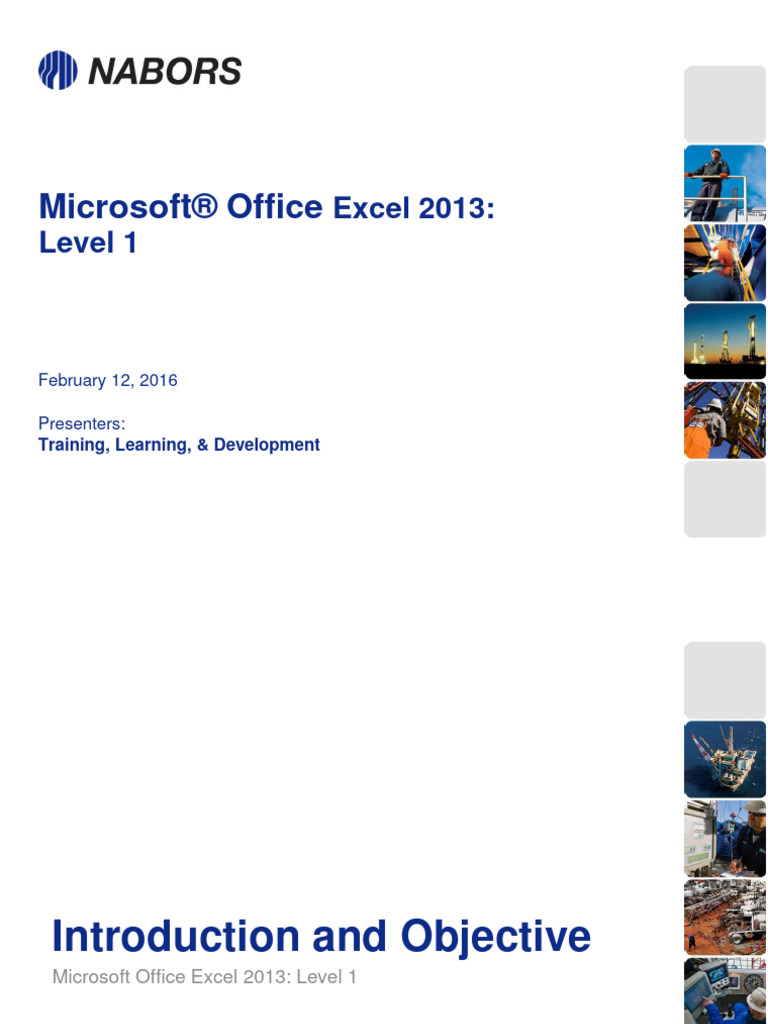 Microsoft Office Excel 2013 Level 1 | PDF | Microsoft Excel | Human ...