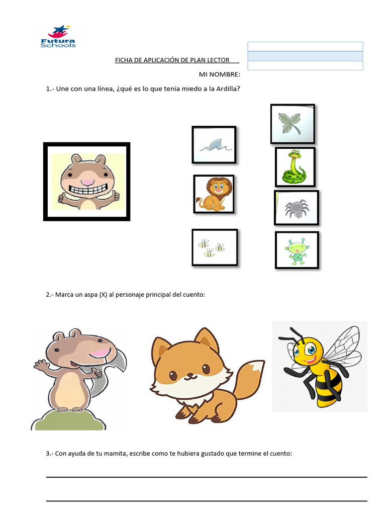 Actividades del Cuento "La Ardilla Miedosa" | PDF