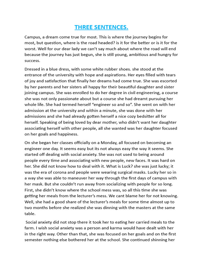 Three Sentences | PDF