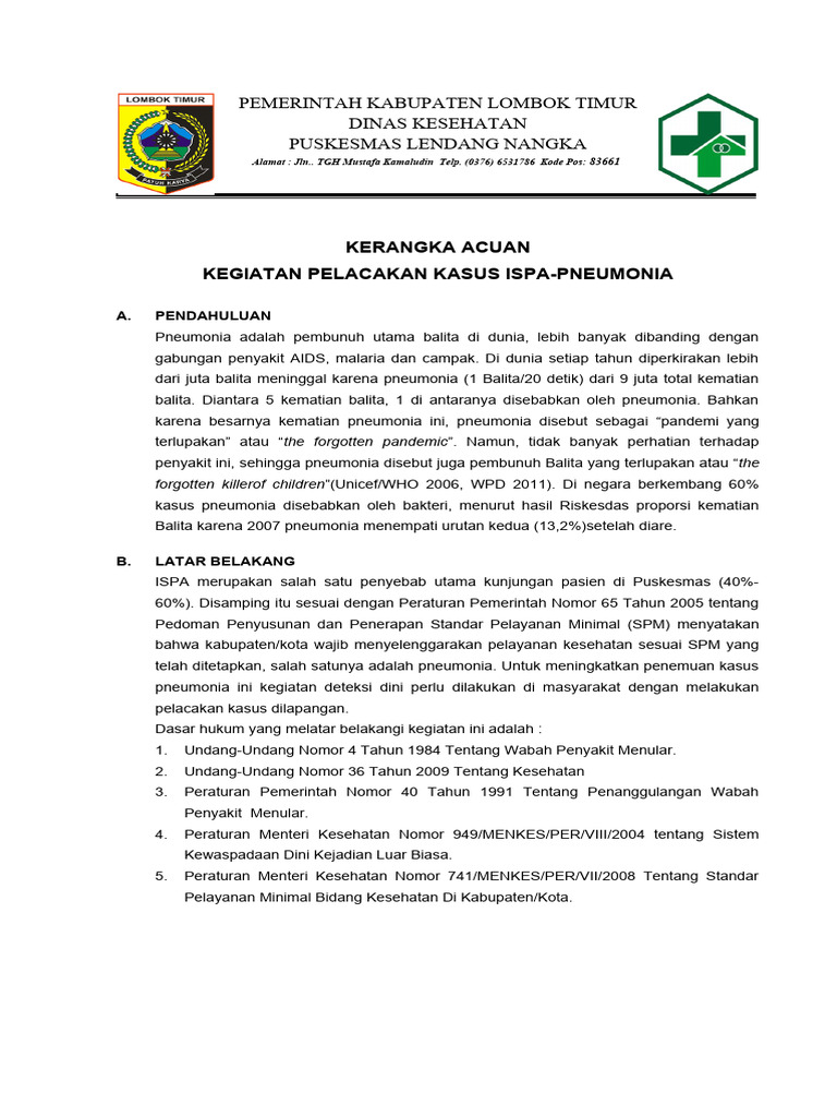 Latar Belakang Pelacakan Kasus ISPA | PDF
