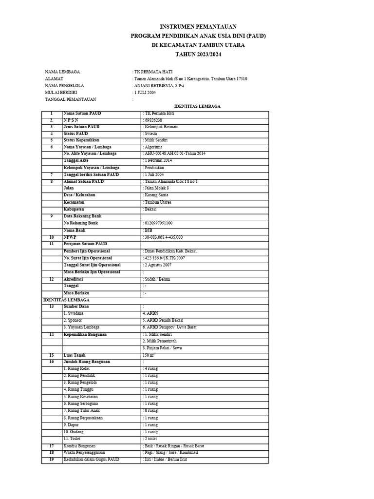 INSTRUMEN PEMANTAUAN - Copy-1 | PDF