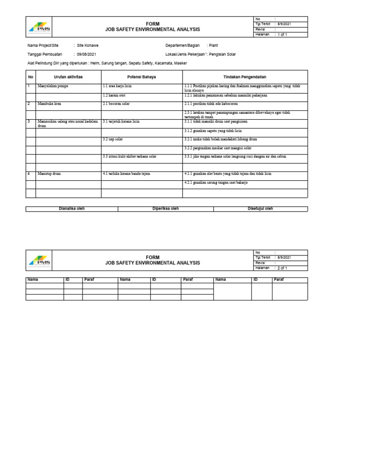 JSEA Pengisian Solar | PDF
