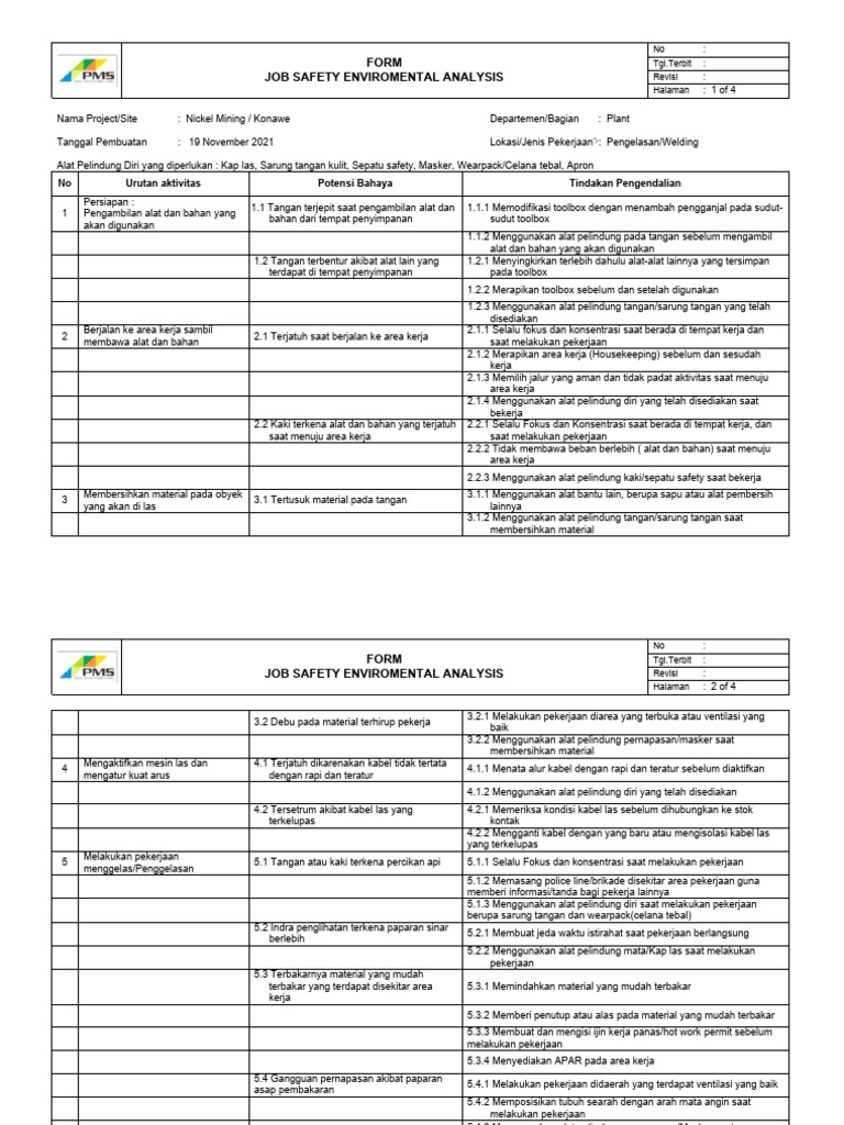 JSA Welding On Check | PDF