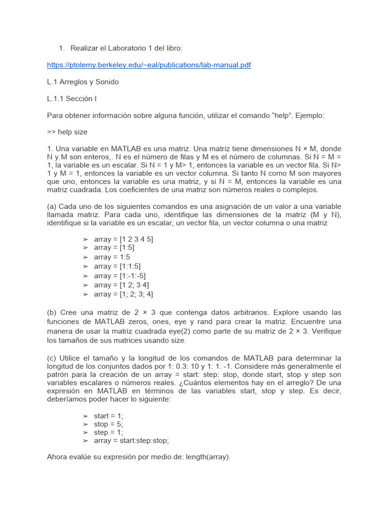 LAB MATLAB 1 | PDF