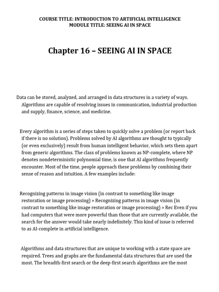 Week 16 Introduction To Artificial Intelligence Week 16 | PDF | Vertex (Graph Theory ...