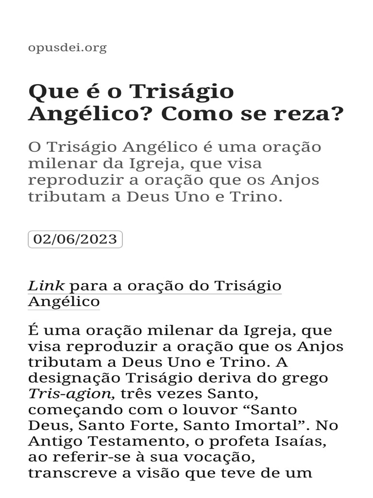 Oração do Triságio Angélico | PDF
