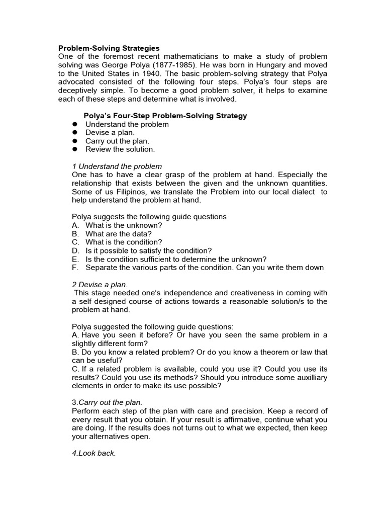 Problem Solving | PDF | Mathematics | Applied Mathematics