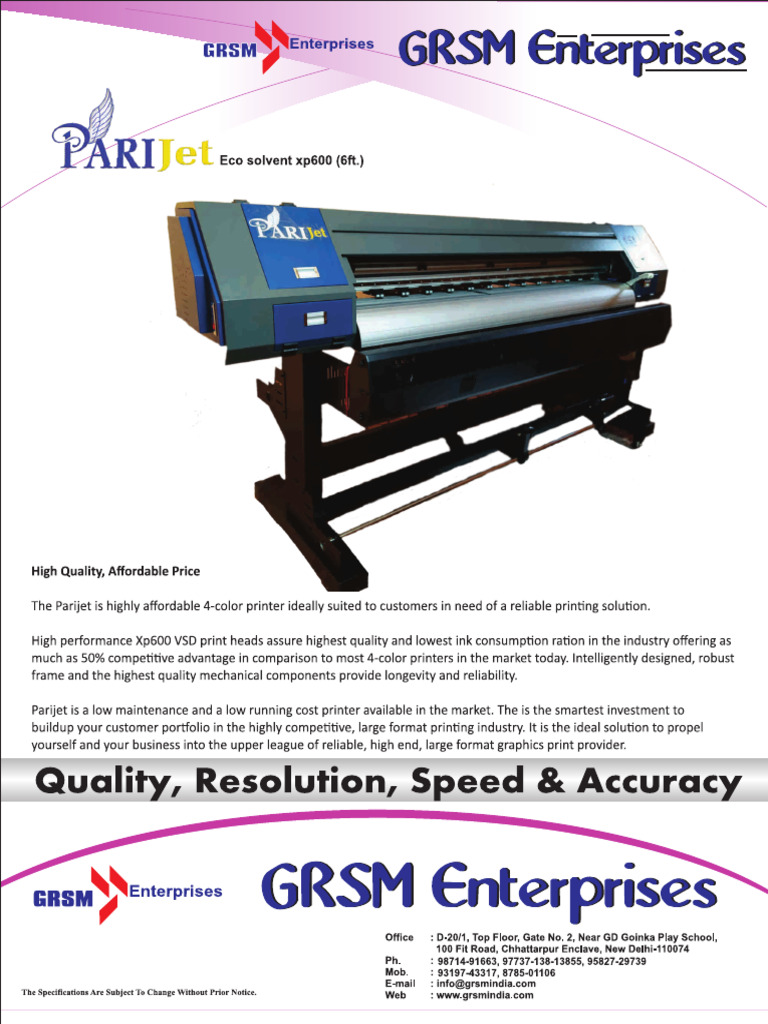 Eco Solvent Xp600 | PDF