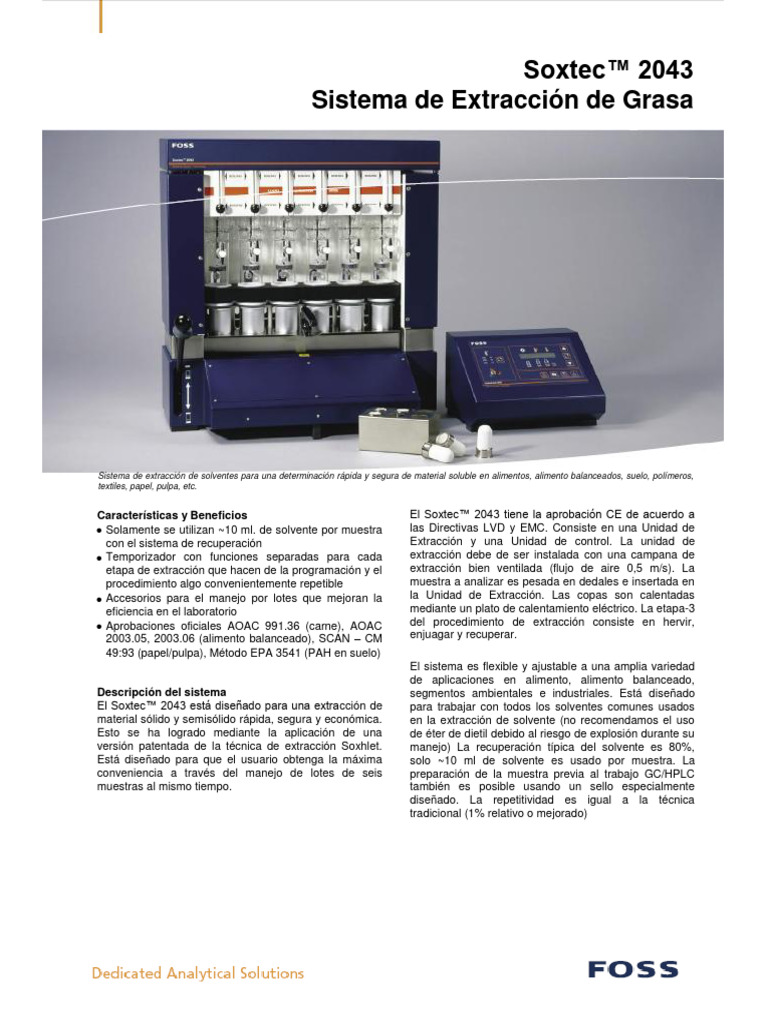 Soxtec 2043 | PDF | Materiales | Sustancias químicas