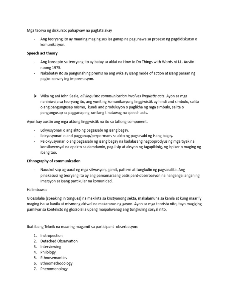 Teorya NG Diskurso | PDF