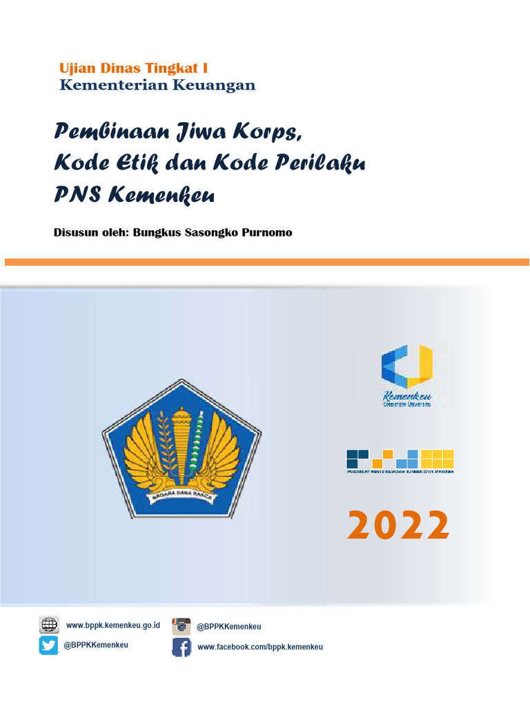 Bahan Ajar Pembinaan Jiwa Korps Dan Kode Etik PNS - UD Tk.I 2022 ...