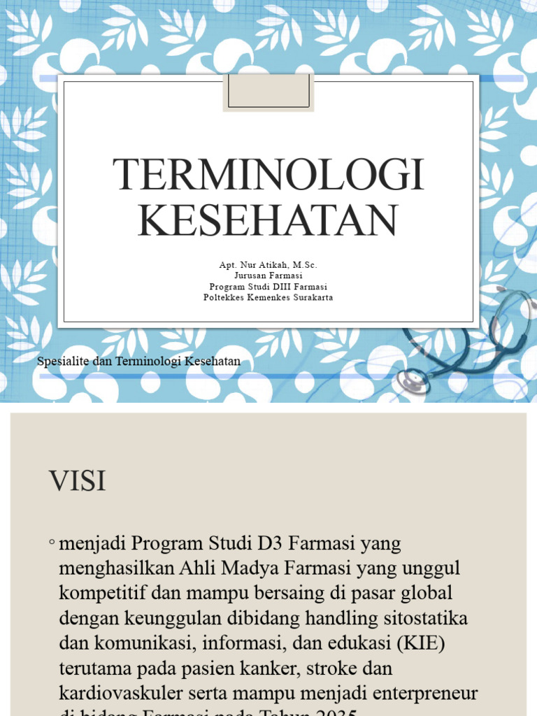Terminologi Kesehatan dan Farmasi | PDF