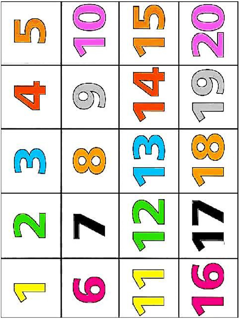 Numeros Del 1 Al 20 Imprimir | PDF