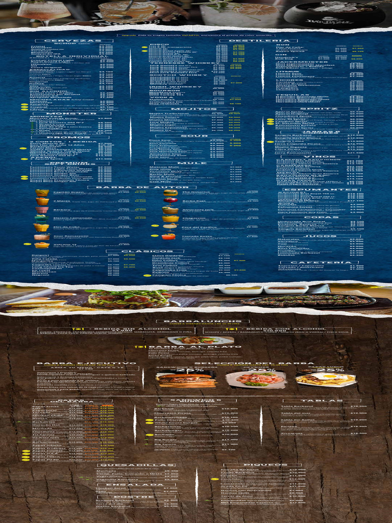 Carta Bar Azul | PDF