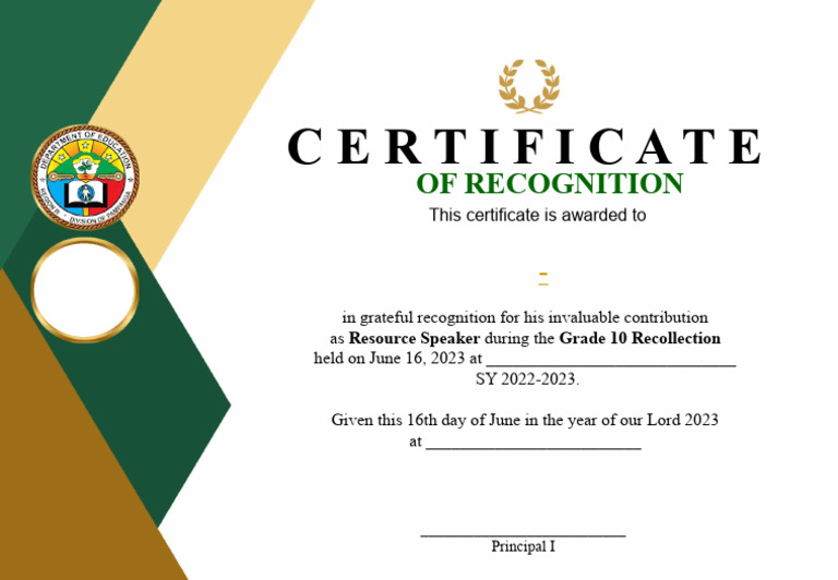 Certificate For Speakers | PDF